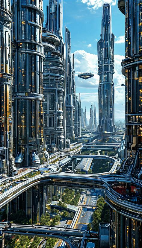 «Вид из небоскреба на город будущее… — картинка создана в Шедевруме