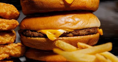 감자튀김 더미 옆에 앉아 있는 햄버거 더미 사진 Unsplash의 패스트 푸드 이미지