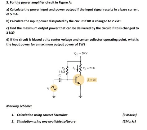 Solved For The Power Amplifier Circuit In Figure A A Calculate The