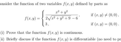 solved onsider the function of two variables f x y defined
