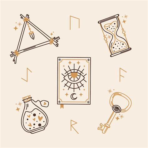 Premium Vector Hand Drawn Magic Symbol Set