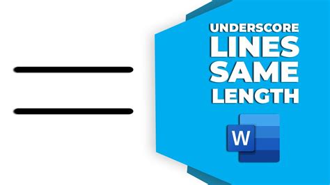 How To Make Underscore Lines The Same Length In Word Youtube
