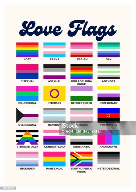 Lgbtq 성적 정체성 자부심 플래그 컬렉션 게이 트랜스젠더 양성애자 레즈비언 등의 국기 프라이드 컨셉 벡터에 대한 스톡 벡터