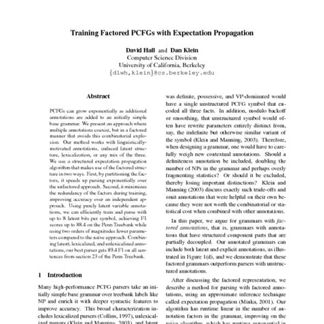 Training Factored Pcfgs With Expectation Propagation Acl Anthology