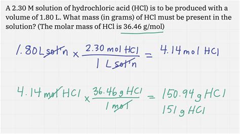 Molarity Sample Problems Youtube