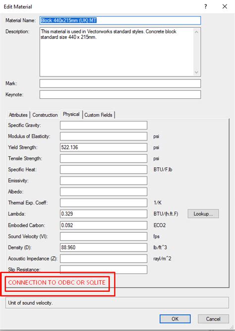 Material Database Connection Sqlite Or Odbc Populate Db Info Into Material Record Properties