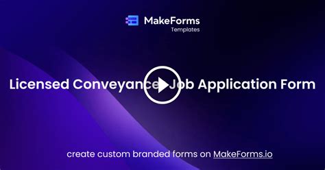 Licensed Conveyancer Job Application Form