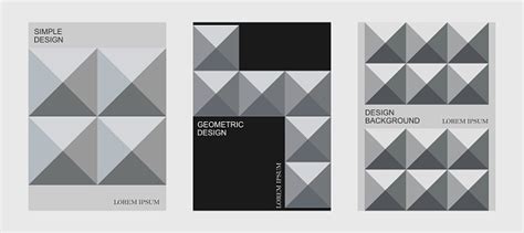 회색 추상 입체 사각형 타일 바닥 질감 브로셔 템플릿 포스터 레이아웃 표지 배경 컬렉션의 벡터 세트 3차원 형태에 대한 스톡