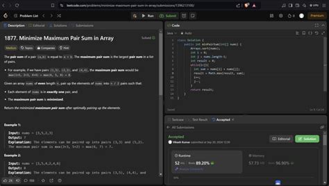 Vikash Kumar On Linkedin 100daysofcode Drgvishwanathan Vitbhopal Java Leetcode