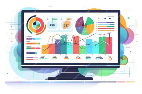Premium Photo Marketing Analytics Dashboard On White In Cartoon Style