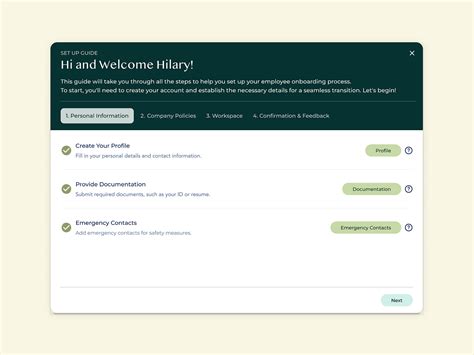 Saas Design Employee Onboarding Wizard By Hilary Curran On Dribbble