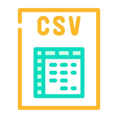 Csv File Format Document Color Icon Vector Illustration Stock Illustration Illustration Of