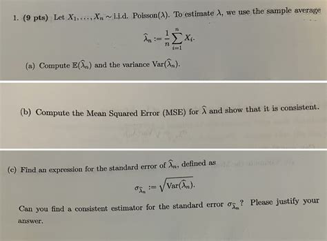 Solved B ﻿compute The Mean Squared Error Mse ﻿for Hatλ