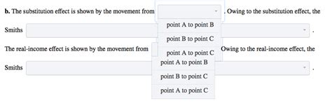 Solved B The Substitution Effect Is Shown By The Movement