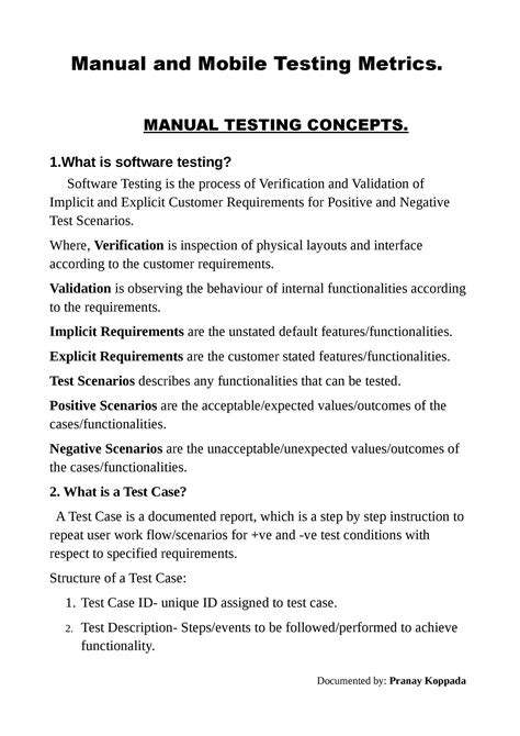 Testing Concepts Naaaaaaaaaaaaaa Manual Testing Concepts 1 Is Software Testing Software