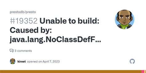 unable to build caused by java lang noclassdeffounderror could not