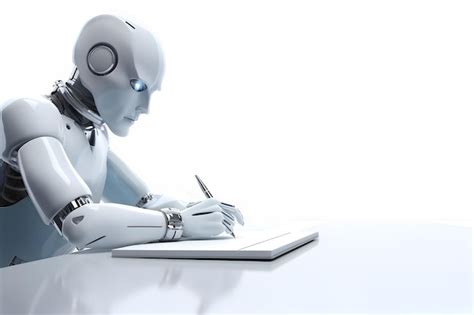 Premium Ai Image Robot Writing Concept And Idea Of Ai Writing Assistant