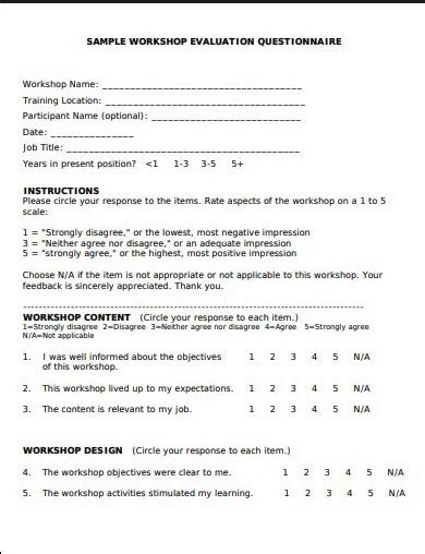 The Essential Workshop Feedback Survey Template 12 Questions
