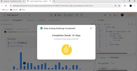 100daysofcode Leetcode Softwareengineering Codingjourney Techgrowth Suhanjali Kumari