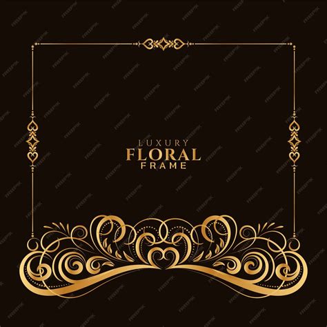 Декоративная элегантная золотая декоративная цветочная рамка ...