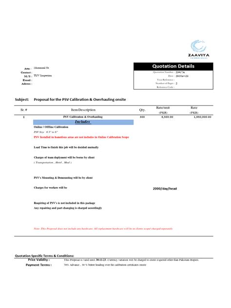 Psv Calibration For Tuv Pdf Employment Economies