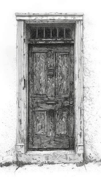 Premium Photo A Black And White Pointillist Drawing Of An Aged Wooden