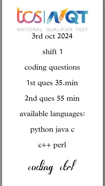 Tcs Nqt Coding Questions Tcsnqt Campusdrive Coding Tcsninja