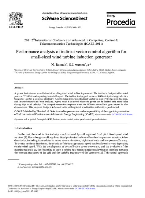 Pdf Performance Analysis Of Indirect Vector Control Algorithm For