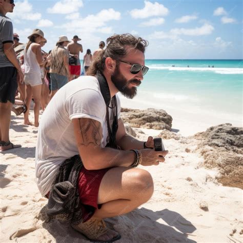Premium Photo Captivating Candid A Shortbearded Mans Epic Beach