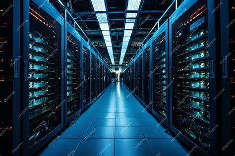 Premium Photo Efficiency Unleashed A Multitude Of Fully Operational Server Racks In A