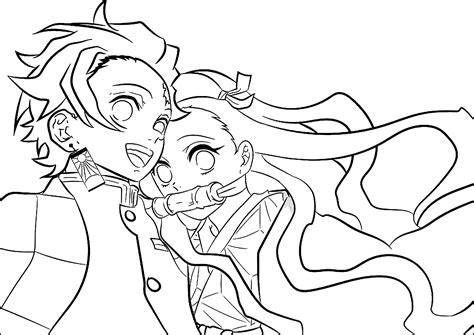 Tanjiro Kamado E Nezuko Kamado Pagine Demon Slayer Da Colorare