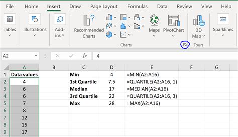How To Calculate A Five Number Summary In Excel