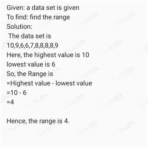 solved learning task 1 ungrouped data direction find the range for