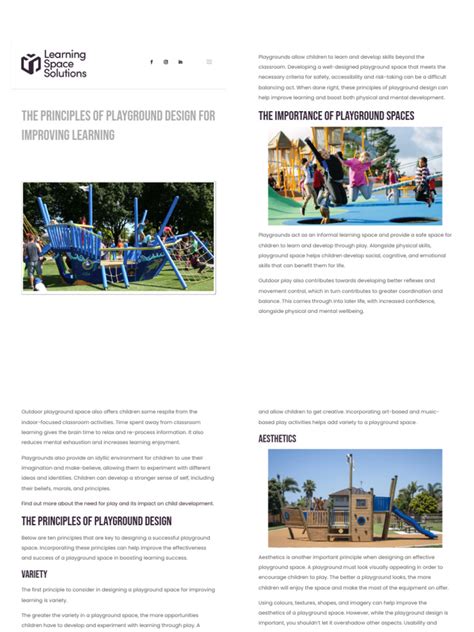 playground design for improving learning principles pdf playground