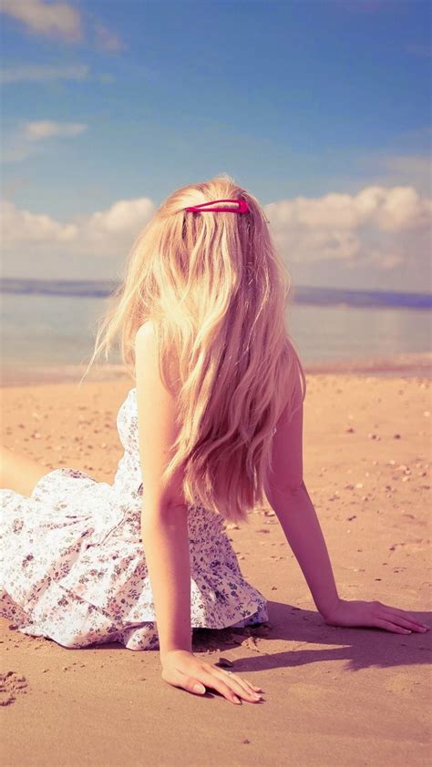 Blonde Girls Blond Girl On Beach Wallpaper For Iphone 11 Pro Max X 8