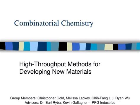 Ppt Combinatorial Chemistry Powerpoint Presentation Free Download