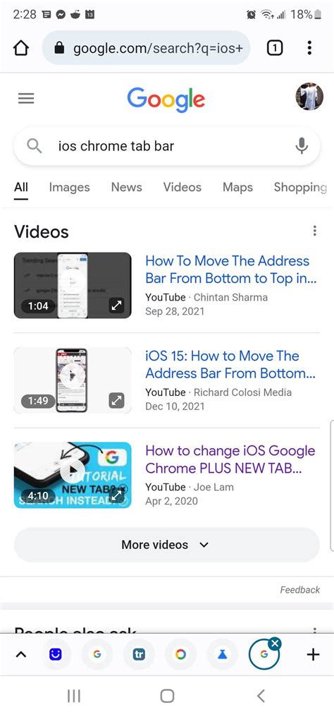 How Do You Get The Scrollable Tab Bar On The Bottom In Chrome