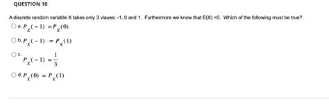 Solved A Discrete Random Variable X Takes Only 3 Vlaues