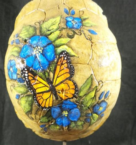 Hand Painted Turtle Shell Painted Shell Small Painted Turtle Shell