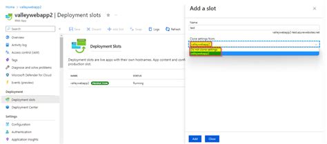 azure issue when creating a deployment slot for wordpress on app service stack overflow
