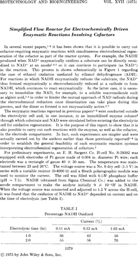 Simplified Flow Reactor For Electrochemically Driven Enzymatic Reactions Involving Cofactors