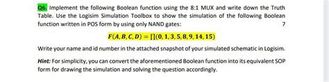 solved q6 implement the following boolean function using