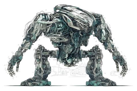 Premium Ai Image Robot Hyper Realistic Intricate Detail Illustration Style On White Background