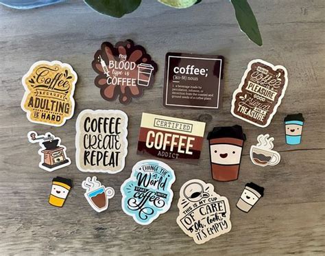 Coffee Stickercoffee Addict Sticker Packcoffee Decalartsy Arthurs