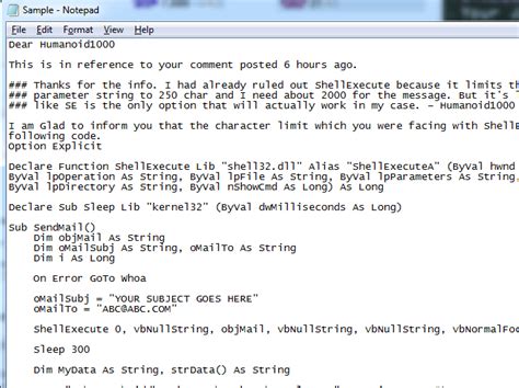 Email Follow Up About Using Vba To Send E Mail Stack Overflow