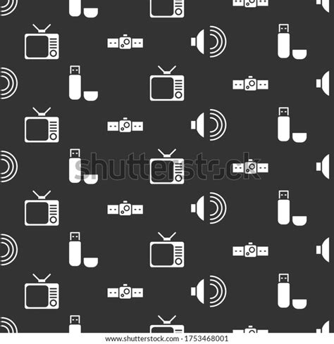 Set Speaker Volume Usb Flash Drive Stock Vector Royalty Free 1753468001 Shutterstock