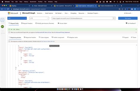 While Fetching The Schema Extensions Created By Me Azure Server Is Returning A Lot Of Schemas