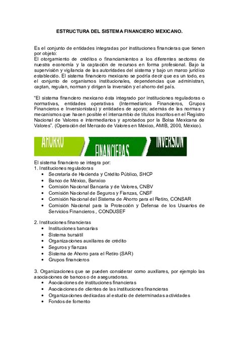 Doc Estructura Del Sistema Financiero Mexicano