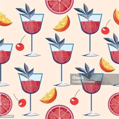 여름의 신선한 과일과 칵테일을 사용한 원활한 패턴 포장지 및 메뉴 배경에 좋습니다 다중 색상에 대한 스톡 벡터 아트 및 기타 이미지 다중 색상 디자인 레스토랑