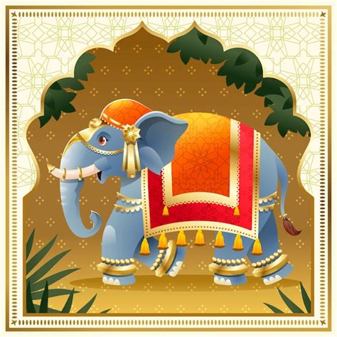 인도 전통 상징 의 일러스트레이션 프리미엄 벡터